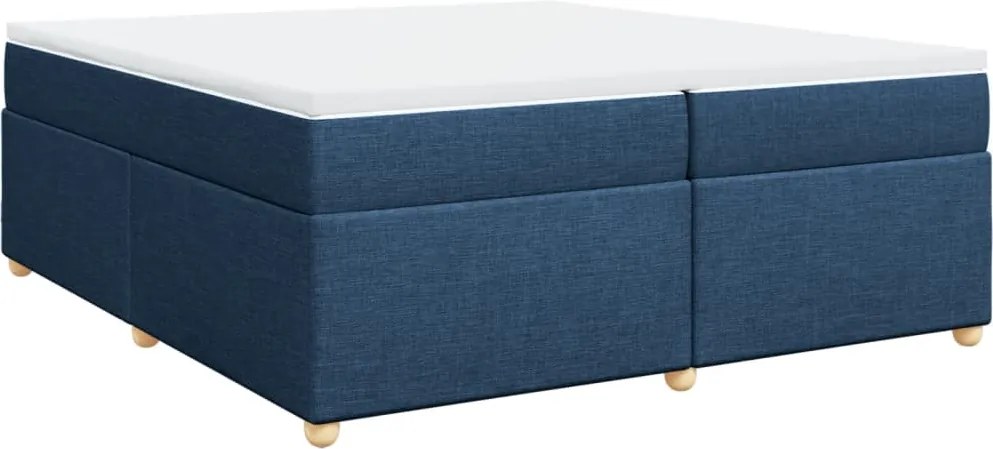 Box spring postel s matrací modrá 200x200 cm textil 3285407