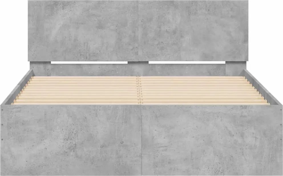 Rám postele s čelem betonově šedý 120 x 200 cm 3207493