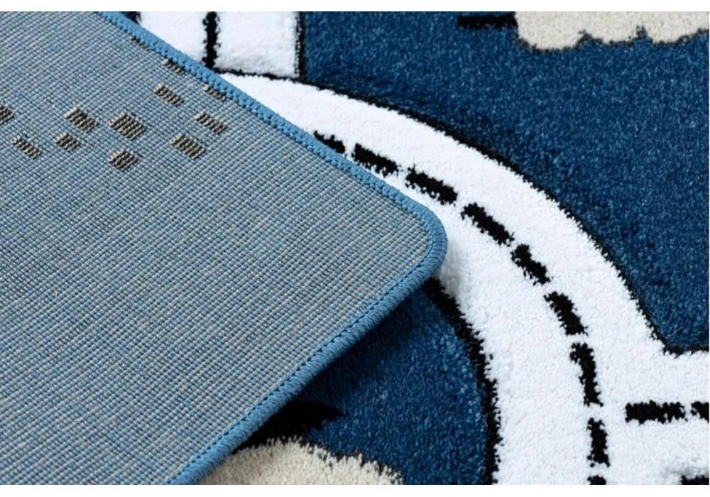Dětský kusový koberec Cesty ve městě modrý 140x190cm