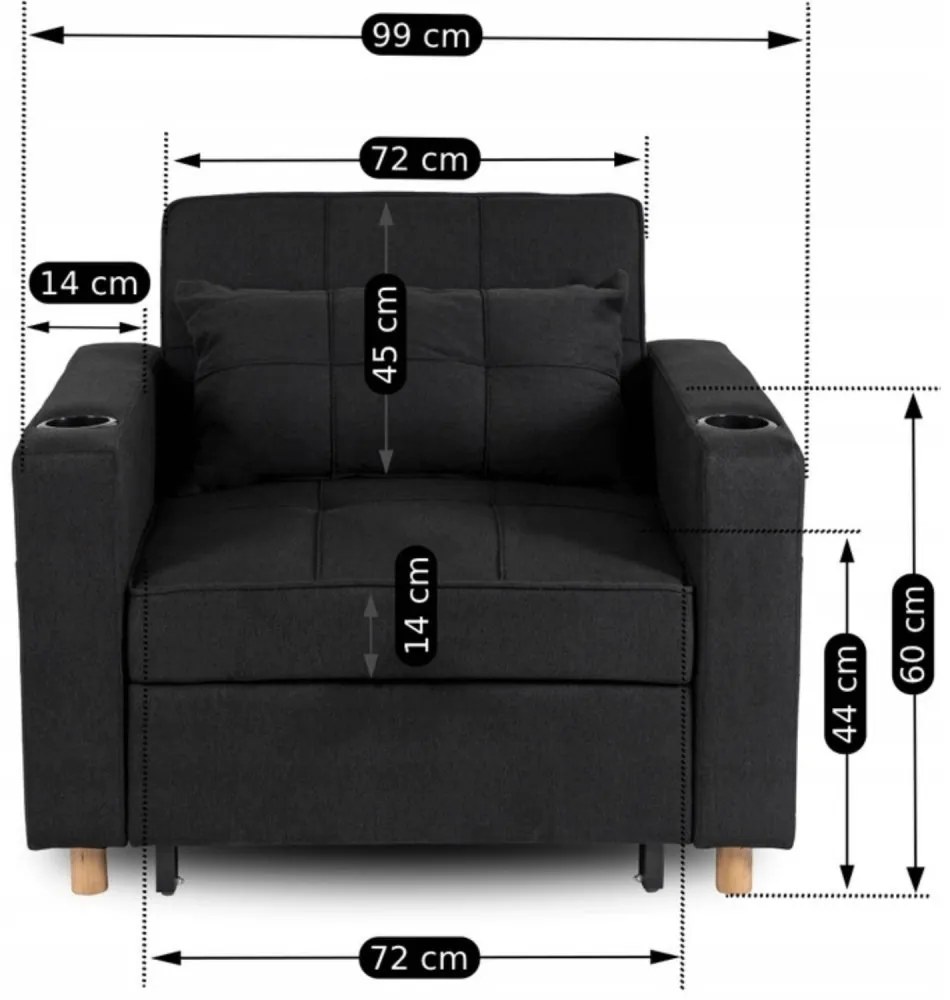 Elegantní ergonomické křeslo SOLOR v černé barvě — s držákem na pití Mebel Elite