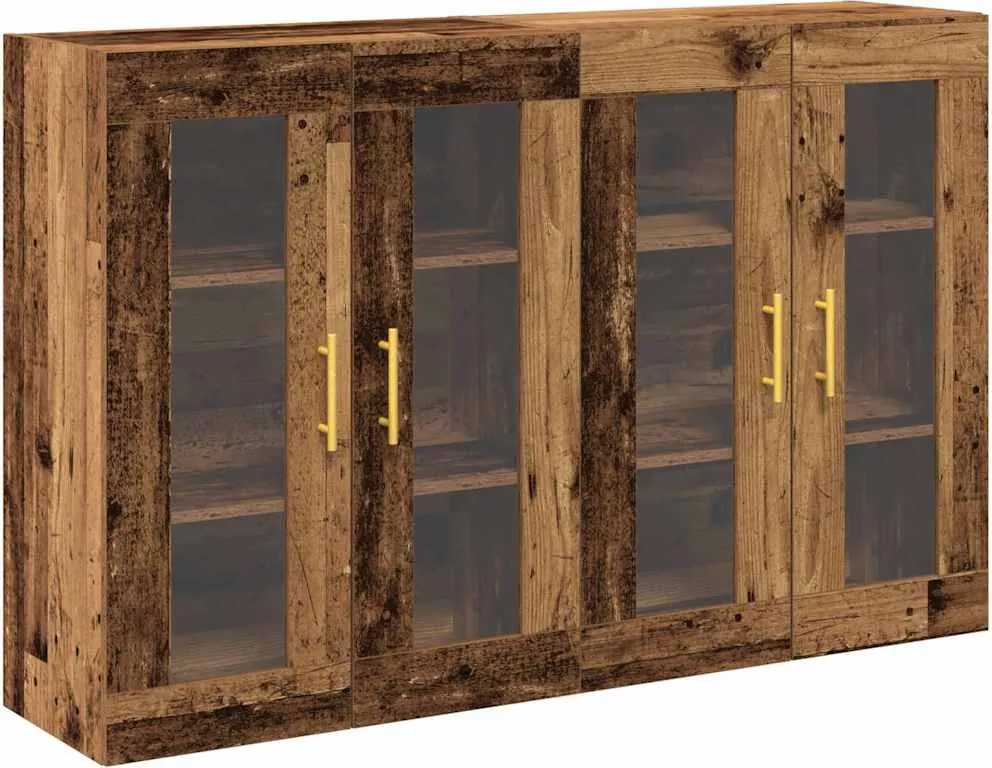 Nástěnné skříně 2 ks Staré dřevo 69,5 x 34 x 90 cm 3334305