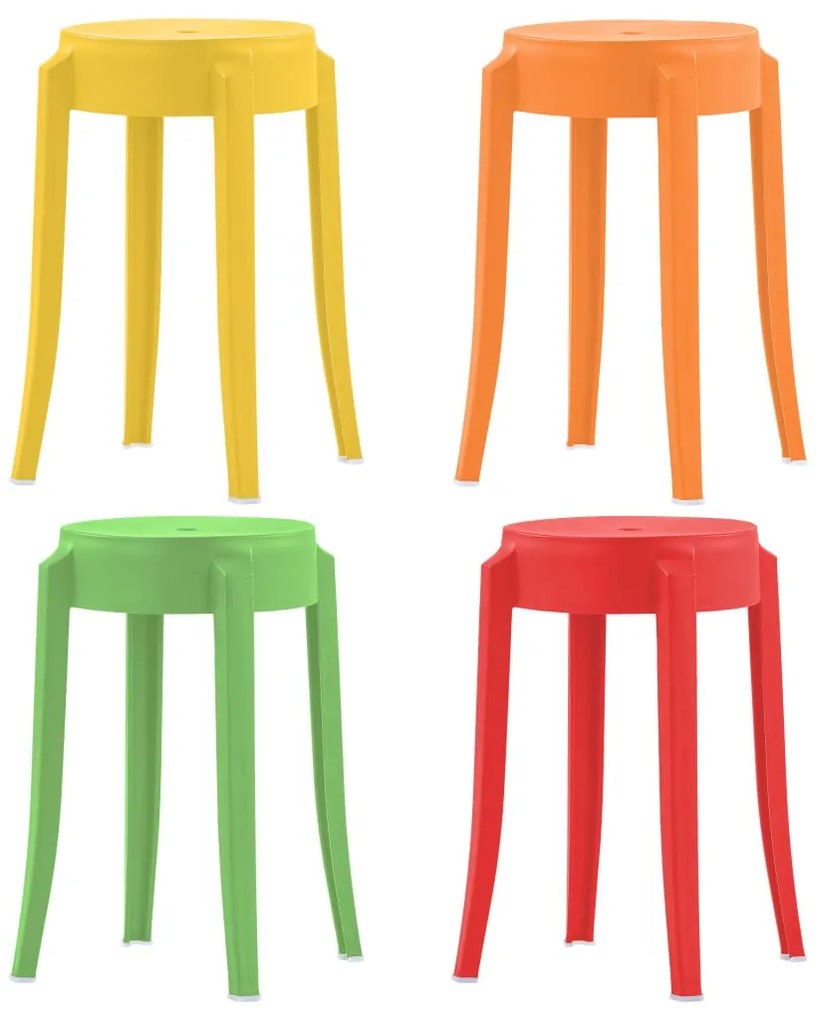 247280 vidaXL Stohovatelné stoličky 4 ks různobarevné plast