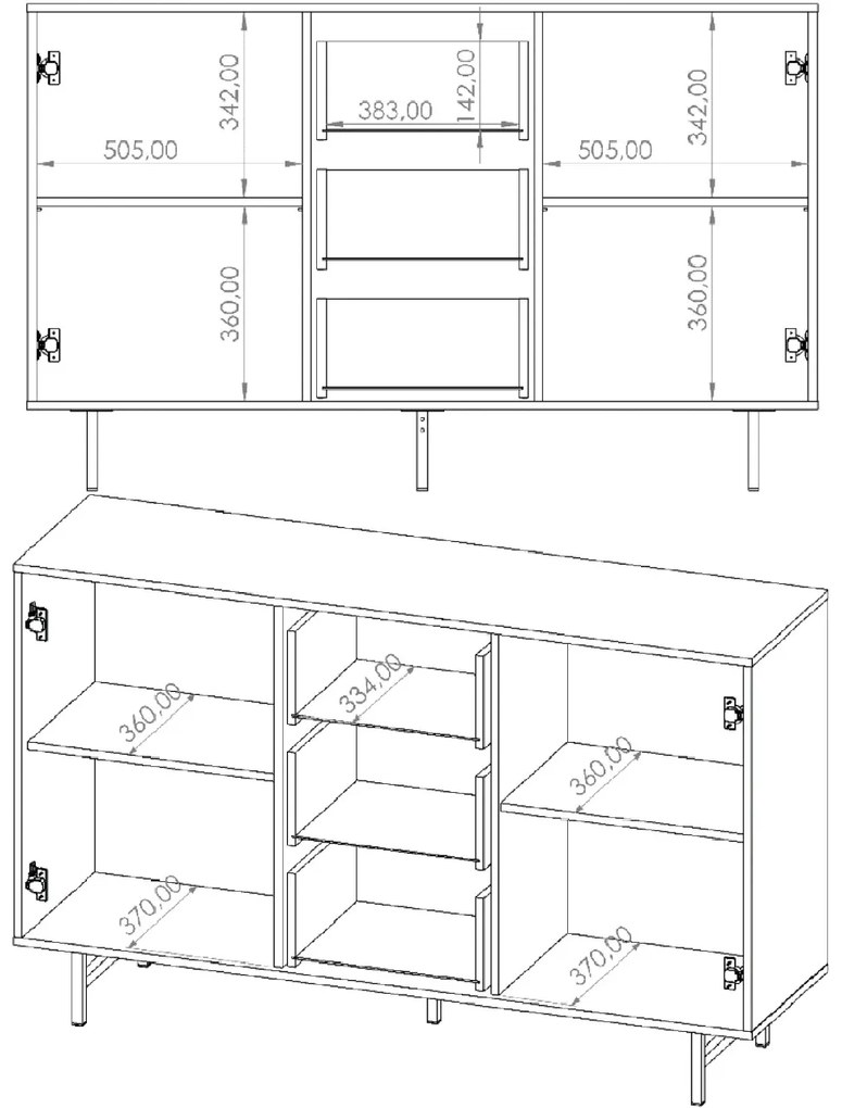 Komoda VEROLI VR01 bílý / bílý mramor