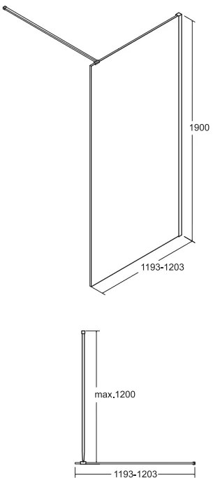 Besco Toca Walk In sprchový kout Rozměr Walk In: 120cm