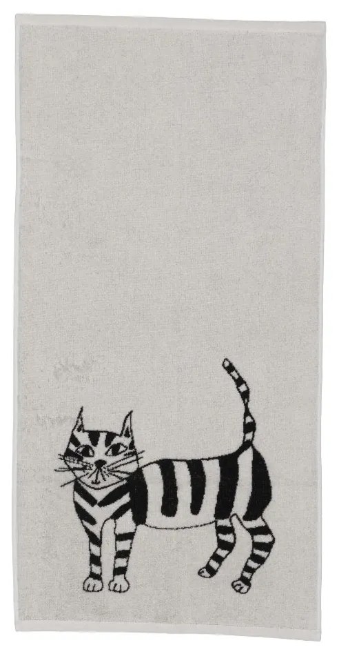 helen b Bavlněný ručník Cat – set 2 ks, šedá barva, textil