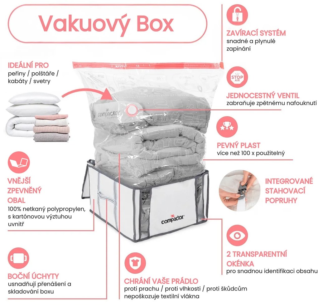 Compactor Life M 125 litrů - úložný box s vakuovým sáčkem