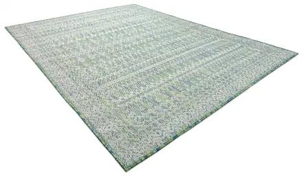 koberec SISAL SION aztécký 22184 Diamanty ploché tkaní zelená / modr velikost 180x270 cm | krásné koberce cz