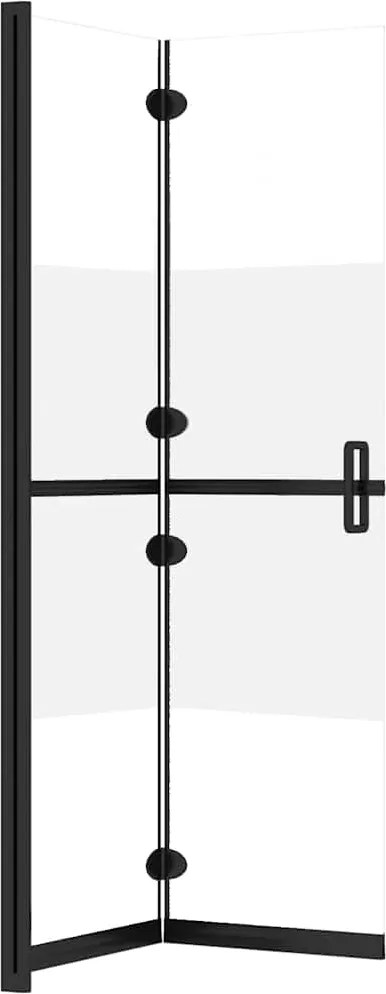 Skládací sprchová zástěna napůl mléčné ESG sklo 120 x 190 cm 151191
