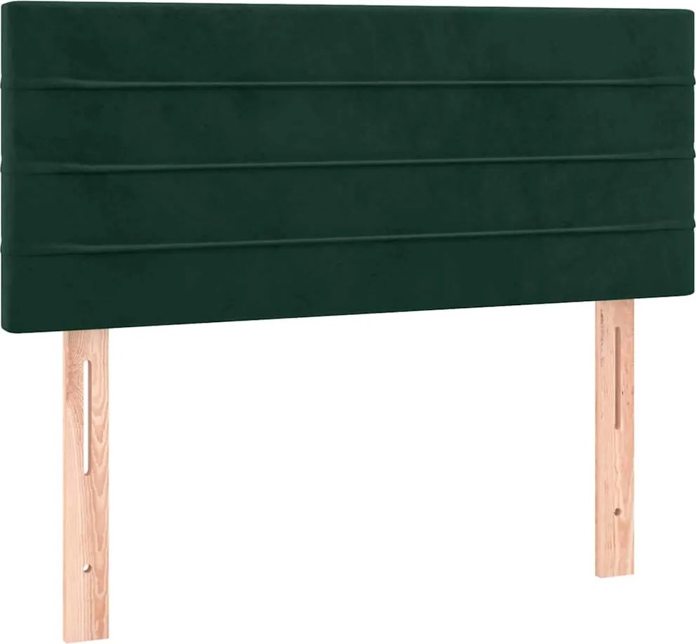 Box spring postel s matrací tmavě zelená 80 x 200 cm samet 3127520
