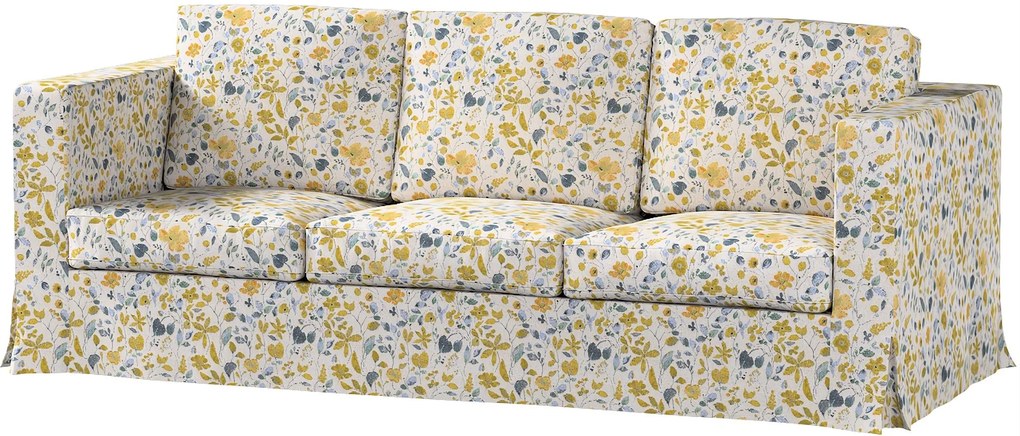 Potah na pohovku IKEA  Karlanda 3-místná nerozkládací, dlouhý barva žlutá látka pletený vzor, vzorované