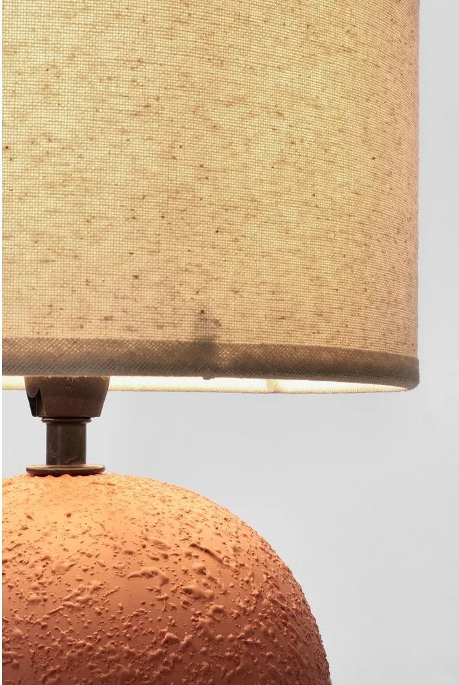 Keramická stolní lampa v terakotové barvě s textilním stínidlem (výška 32 cm) Irvin – Yes Everyday