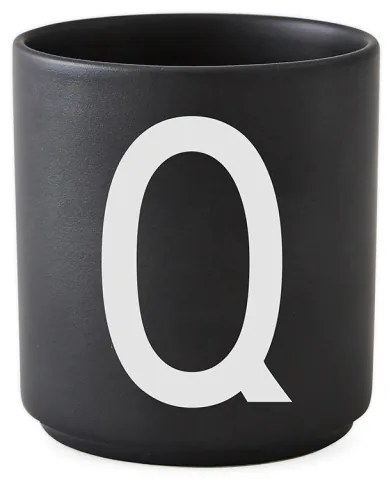 Porcelánový hrnek Q DESIGN LETTERS - černý