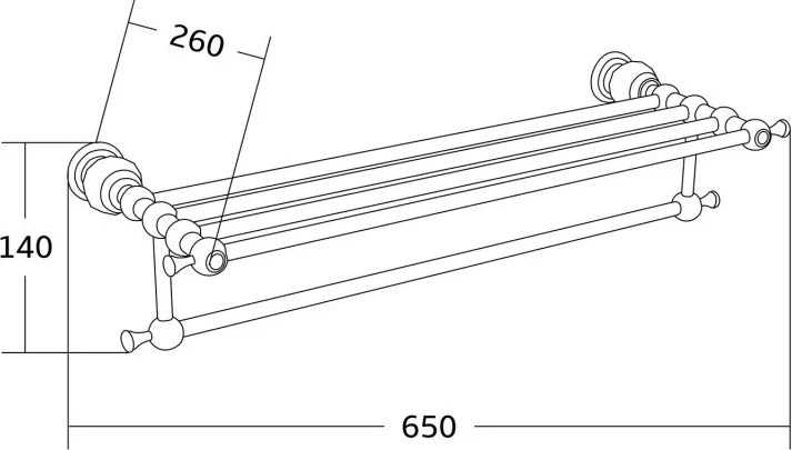 Mexen příslušenství, ESTELA polička na ručníky, růžové-zlato, 7011520-60