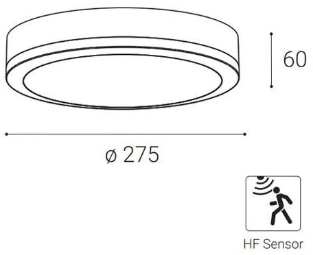 LED2 - LED Venkovní stropní svítidlo se senzorem KERY LED/18W/230V IP65 černá
