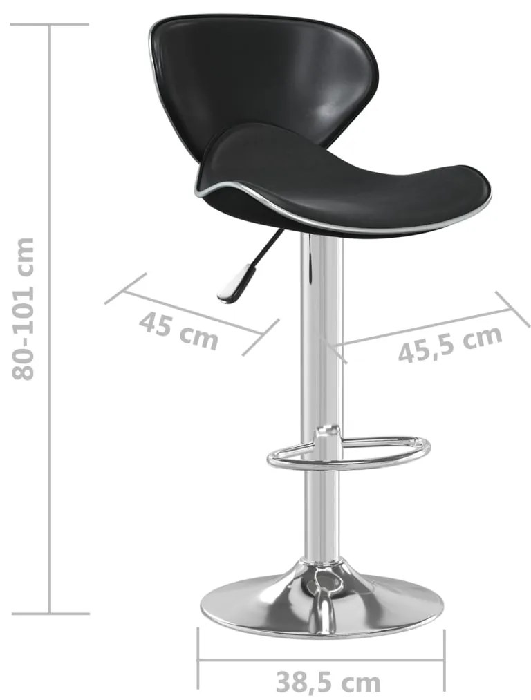Barová stolička černá umělá kůže - Default Title