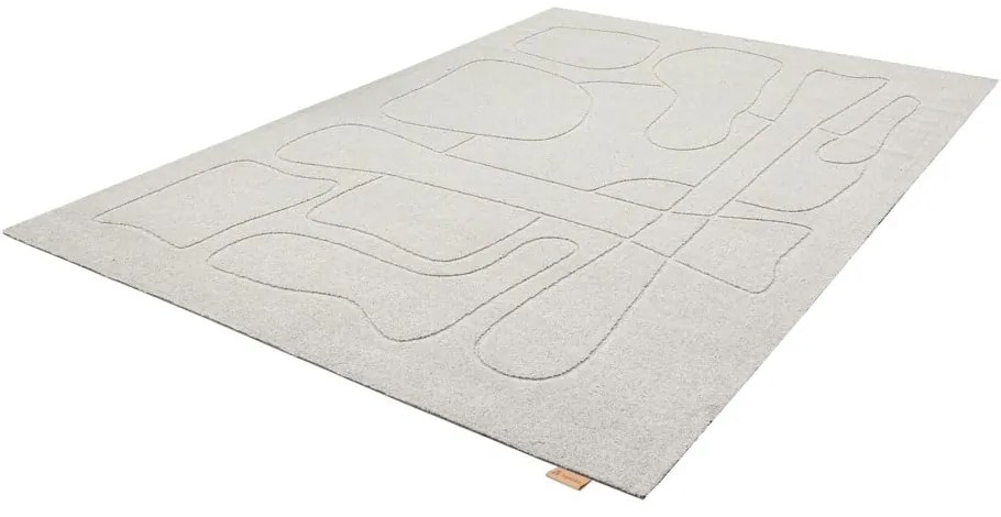 Světle šedý vlněný koberec 200x300 cm Morphic – Agnella