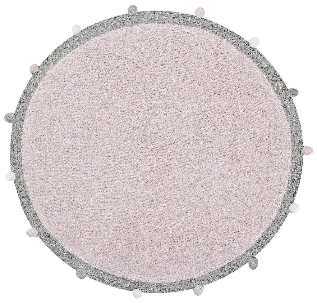 Bio koberec kusový, ručně tkaný Bubbly Soft Pink-120x120 (průměr) kruh