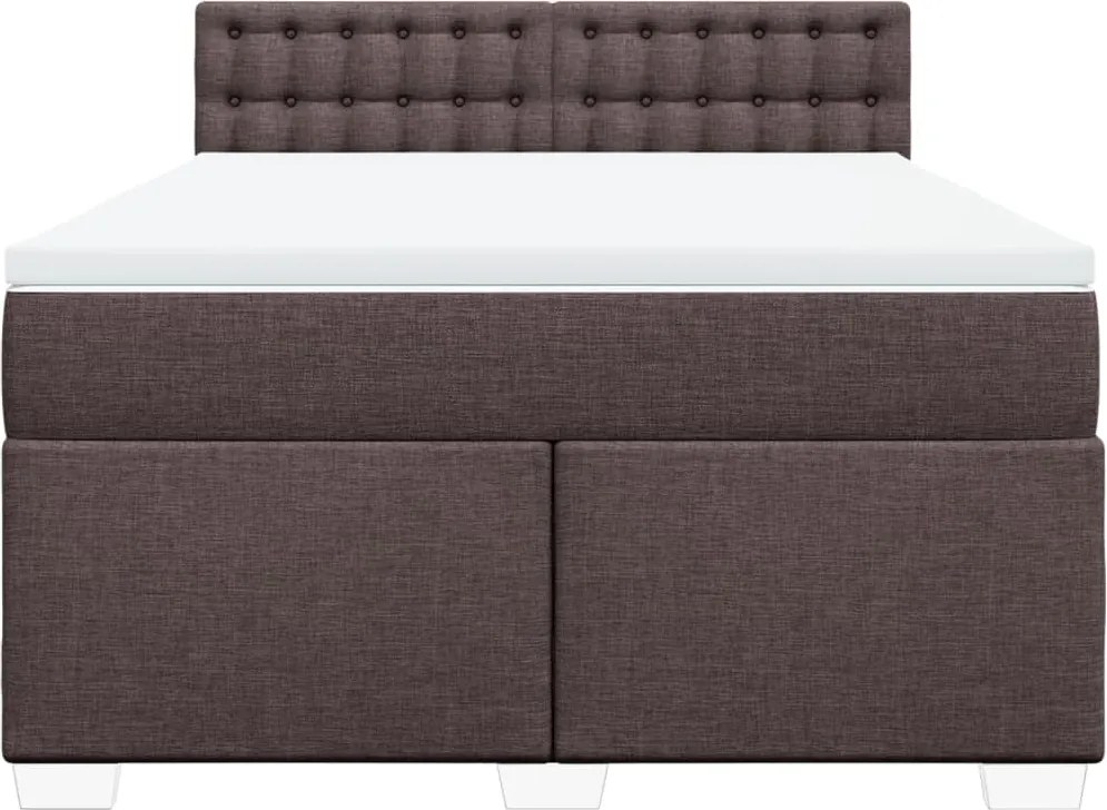 Box spring postel s matrací tmavě hnědá 160x200 cm textil 3285956