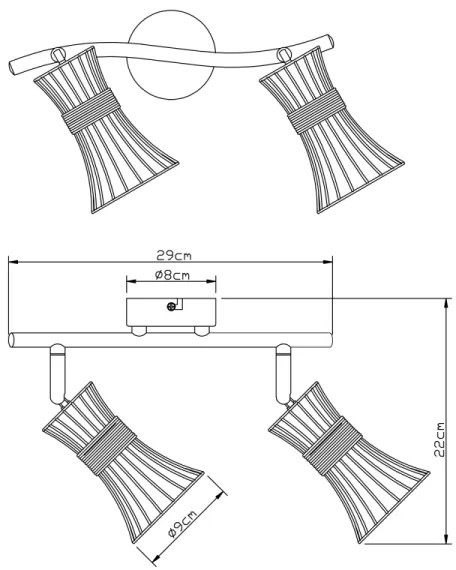 Globo 54814-2 - Bodové svítidlo PURRA 2xE14/40W/230V