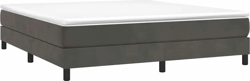 Box spring postel s matrací tmavě šedá 160x200 cm samet 3144340