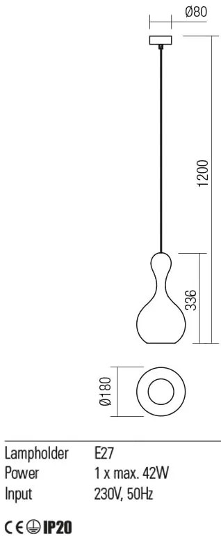Redo Závěsné svítidlo Lob, ø18cm Barva: Měděná