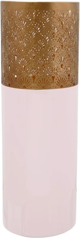 Váza Art Deco 1085 Pudrově Růžová / Zlatá
