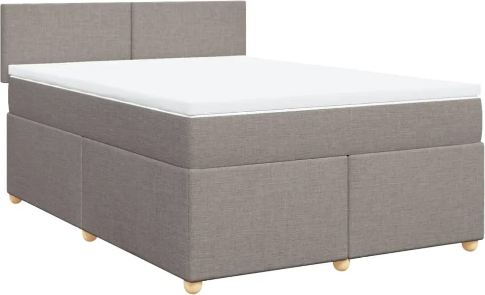 Box spring postel s matrací taupe 140x200 cm textil 3289000