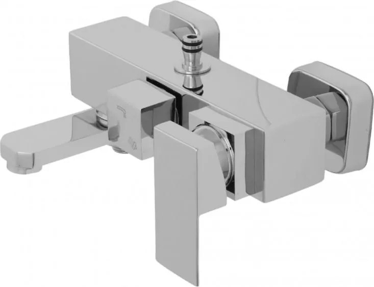Erga Cube, sprchová baterie s vanovým výtokem a horním připojením sprchového sloupu, 150 mm, chromová, ERG-YKA-BW.CB-CHR
