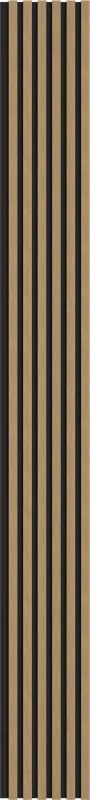 Mexen Lam-F, akustické stěnové lamely 275 × 30 cm, plstěný podklad 8 mm, technická dýha, ořech lněný, S105-275307-3015-015