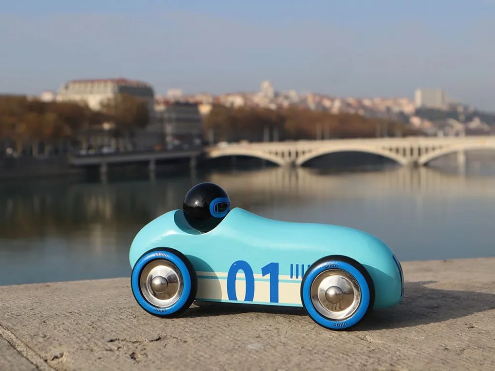 Vilac Dřevěné auto Old Sport Compet tyrkysové