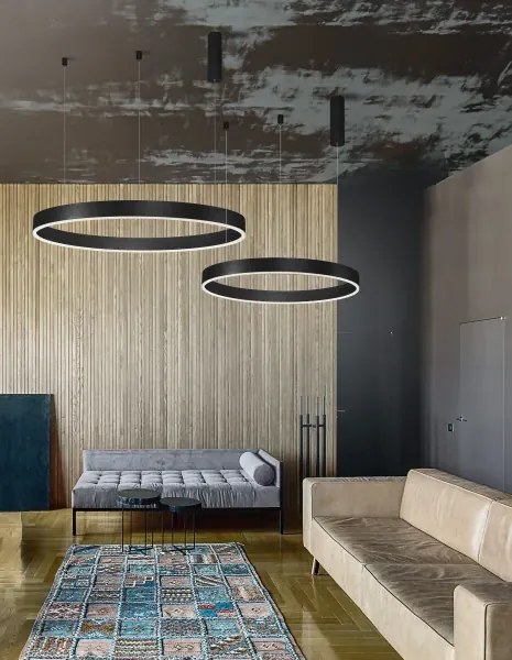 LED lustr Motif 100 černé stmívatelné