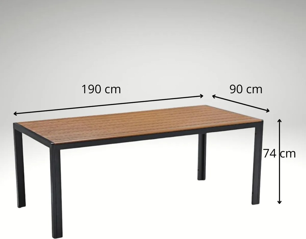 Vikio Zahradní set 190x90 pro 8 osob přírodní V138-190P2