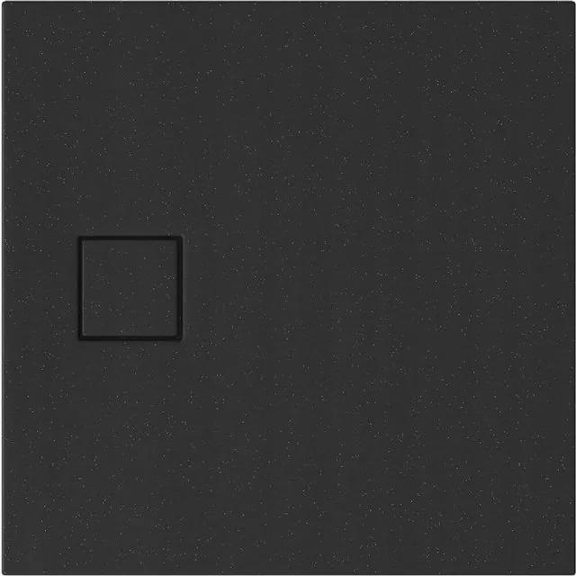 Cersanit Tako Slim, čtvercová akrylátová sprchová vanička 80x80x4 cm + černý sifon, černá, S932-165