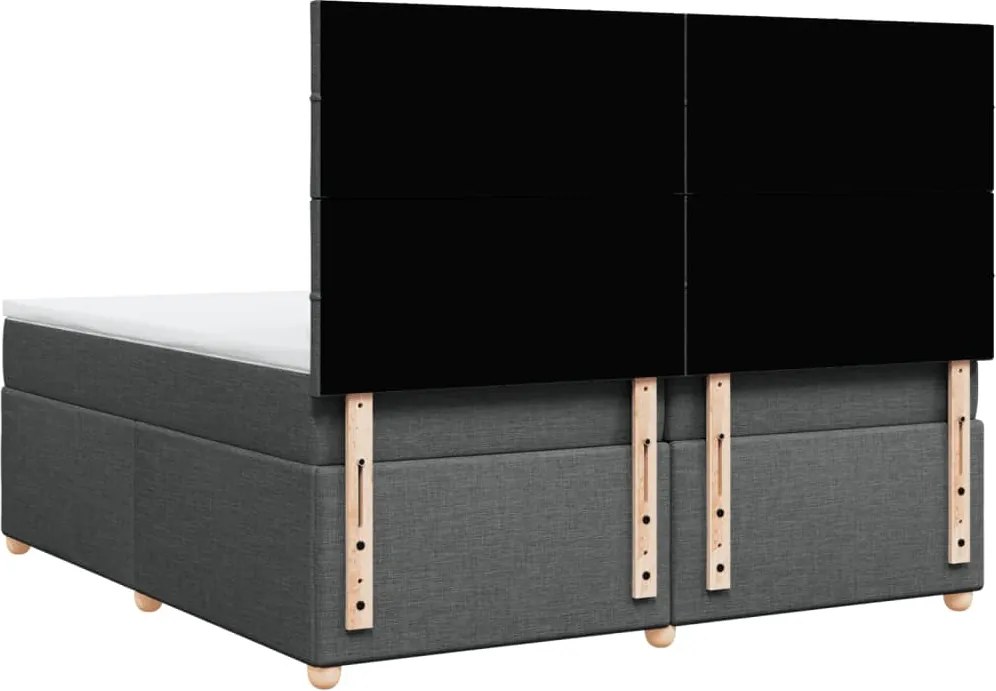 Box spring postel s matrací tmavě šedá 200x200 cm textil 3291388