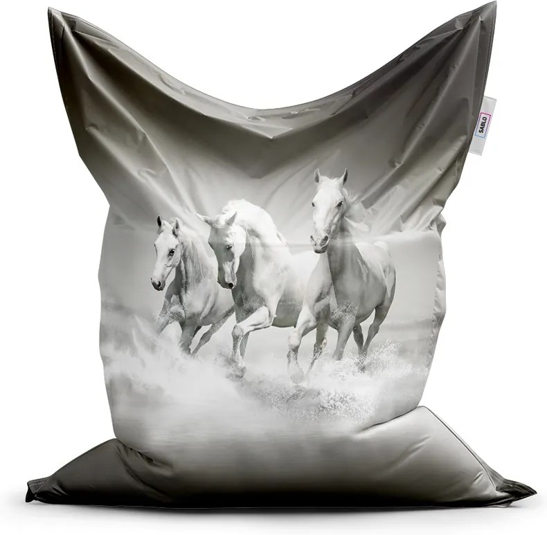 Sedací vak - Bílí koně 200x140 cm