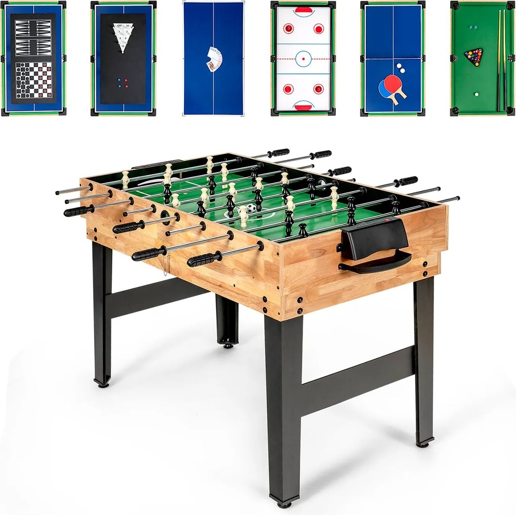 Costway 1055 cm multifunkční stůl 10-in-1 kombinovaný se stolním fotbalem