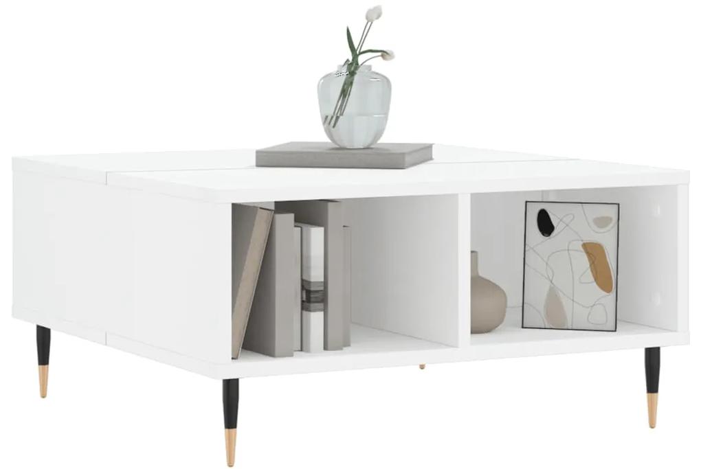 Konferenční stolek lesklý bílý 60 x 60 x 30 cm kompozitní dřevo - Default Title