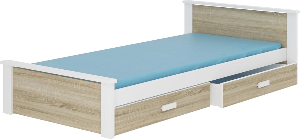 ADRK Furniture Postel s matrací ALDEX 180x80 CH-Alde-W+S-190+M-E1924