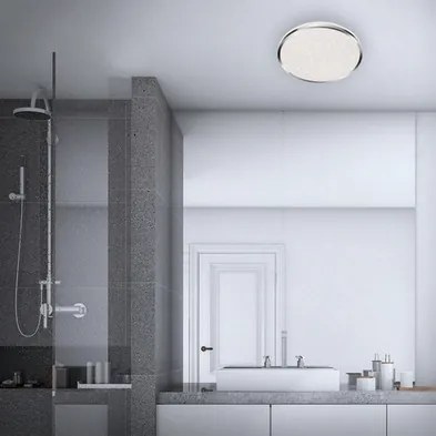 Stropní LED svítidlo hvězdné nebe BRILONER průměr 33cm 18W IP44 chrom 3403118