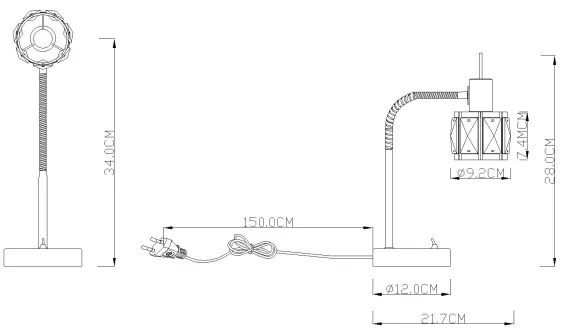 Globo 54356-1T - Stolní lampa KRIS 1xE14/40W/230V