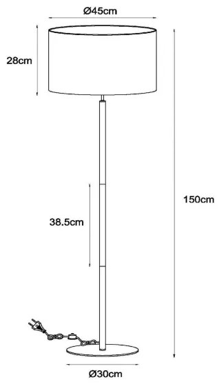 Lucide 45709/81/38 - Stojací lampa MAYA 1xE27/40W/230V krémová