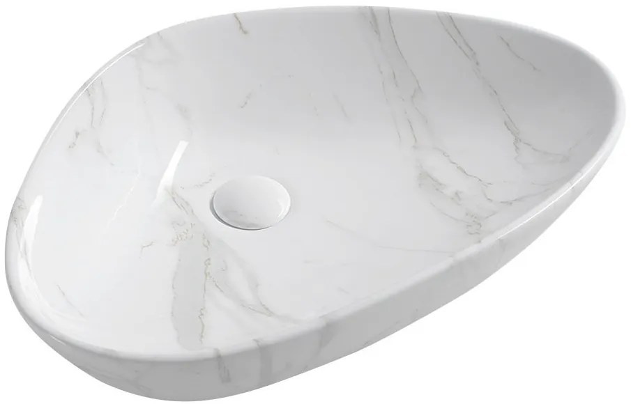 Sapho Sapho, DALMA keramické umyvadlo na desku 58,5x39 cm, carrara, MM217