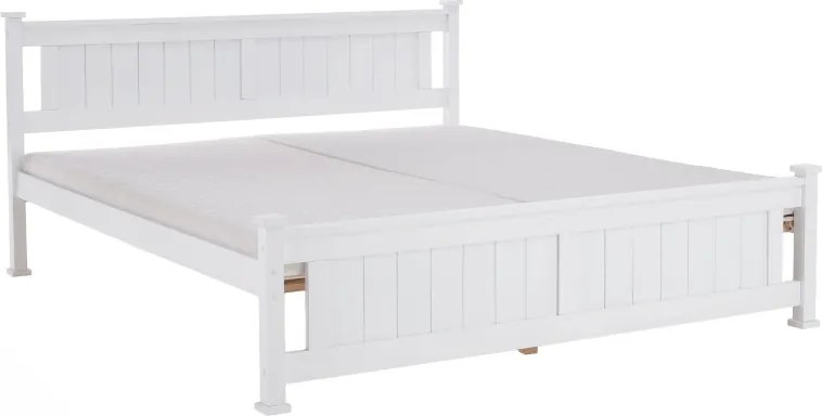 Postel s roštem 160x200, borovicové dřevo/bílá, LUCAS NEW Kondela 0000230730