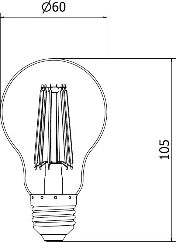 Mexen Vintis, LED filamentová žárovka E27, A60, 10 W, neutrální bílá 4000K, čirá, L150-E27-1040-00