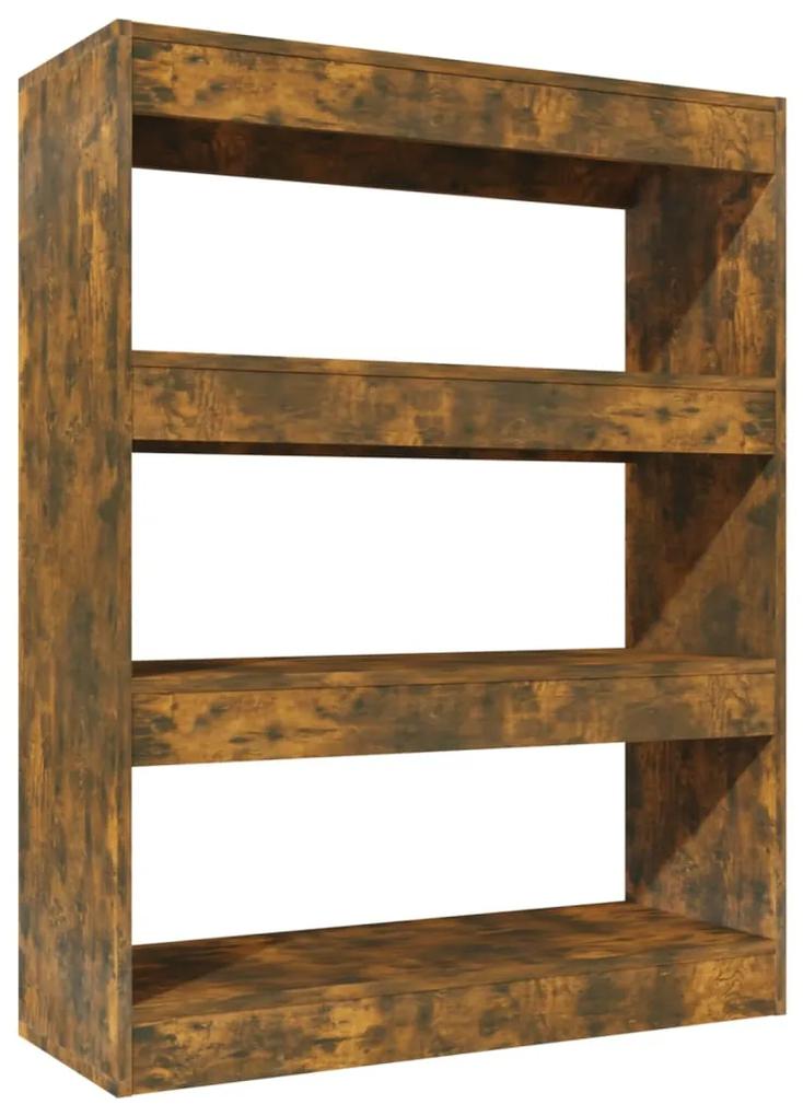 Knihovna/dělicí stěna kouřový dub 80x30x103 cm kompozitní dřevo