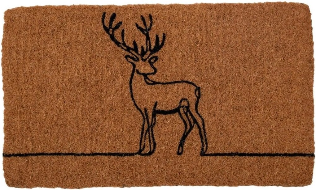 Ručně vyrobená rohožka z kokosových vláken s jelenem – 75*45*4 cm