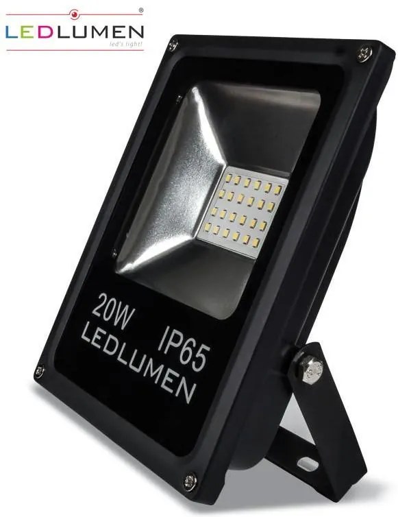 LEDlumen SMD LED reflektor 20W SMD2835 LED IP65 Studená biela