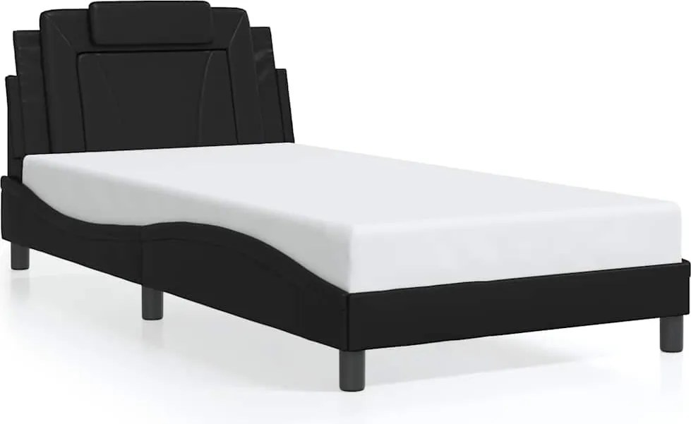 Rám postele Viana bez matrace černý 100x200 cm umělá kůže 3208075