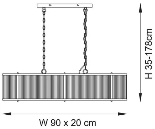 Endon 110945 - Lustr na řetězu RIDGETON 4xE14/6W/230V mosaz/čirá