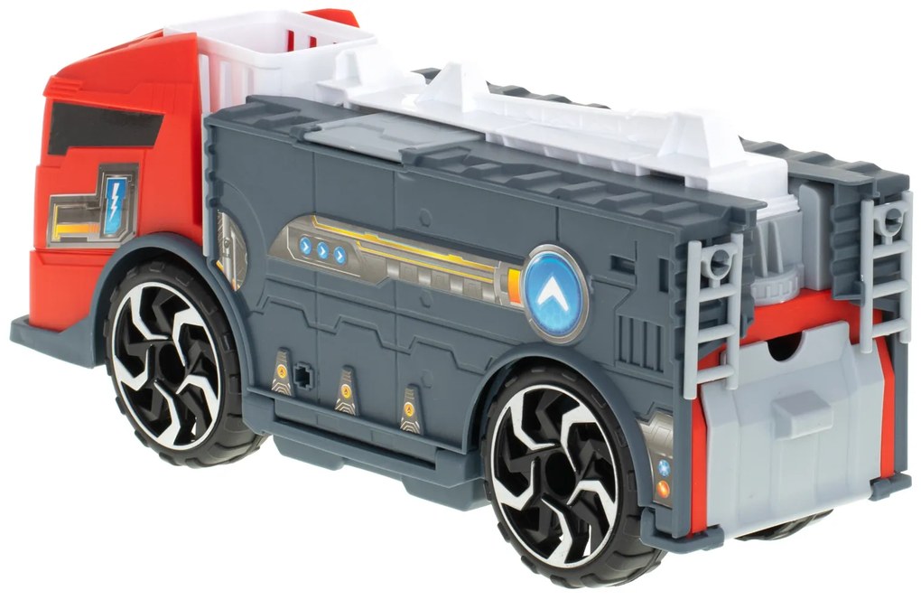 Creative Corner Transportér TIR 2v1 parkovací garáž hasiči + 3 auta červená